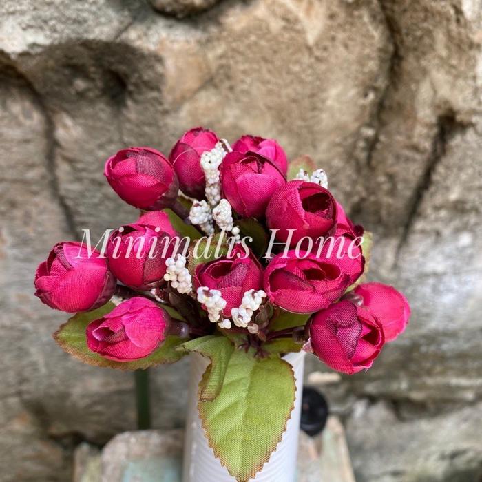 Promo Bunga Mawar Kuncup Kecil Rose Mini Plastik Bunga Artificial Tanpa ...