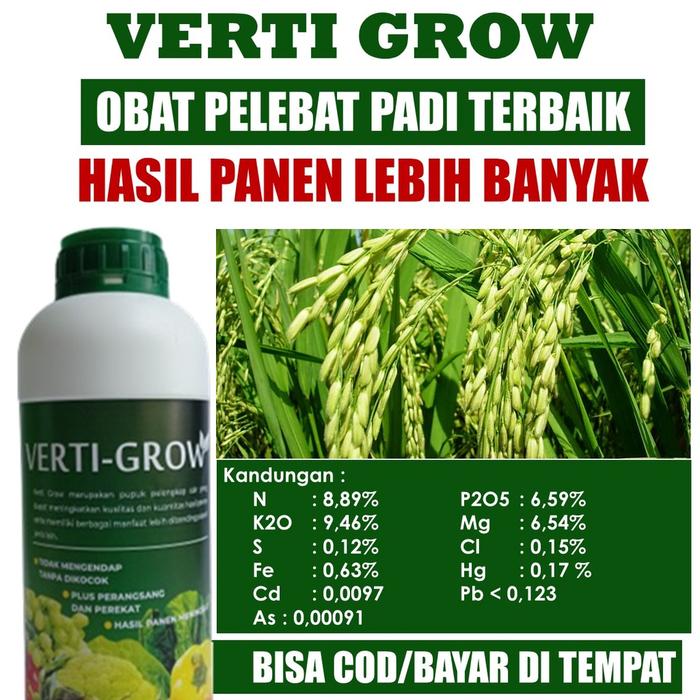 Jual NPK Cair Pelebat Padi Terbaik Verti Grow Isi 1 L - Pupuk lengkap - Kab. Bojonegoro - BAZAR ...