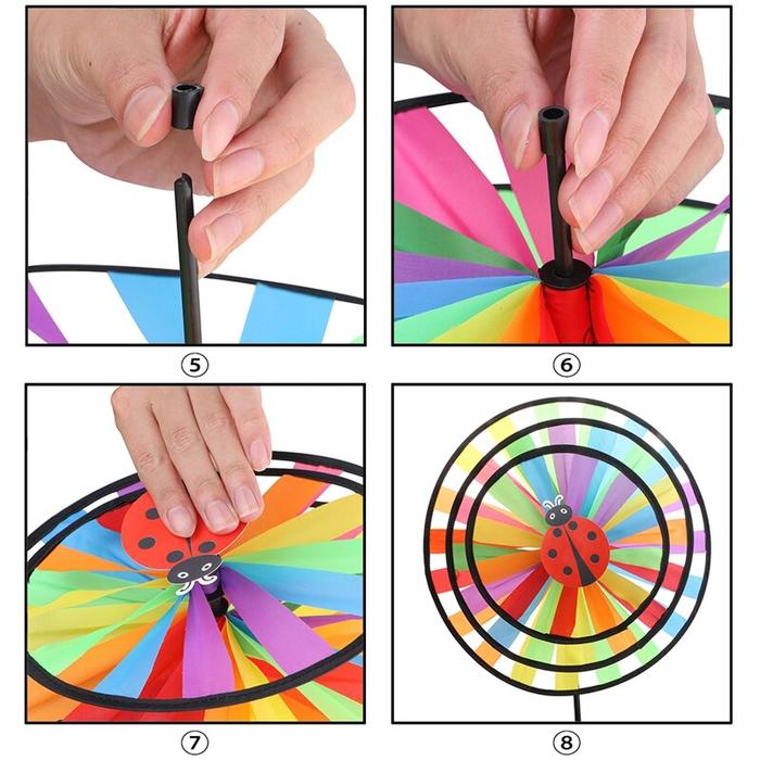 Jual Colorful Rainbow Trip Wheel Wind Spinner Windmill Garden Di Seller ...