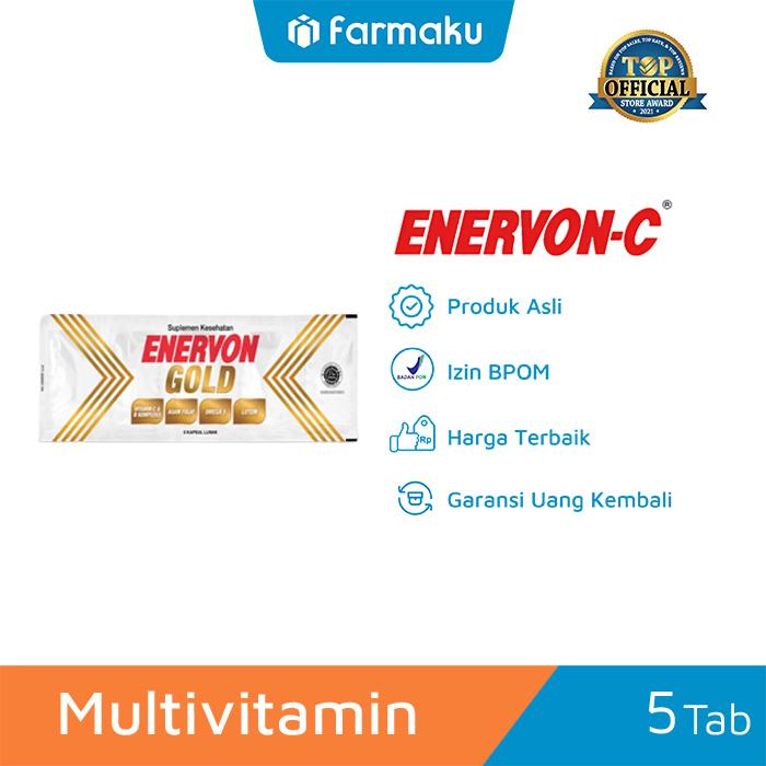 Promo Enervon Gold Strip 5 Kapsul - Suplemen Multivitamin untuk Lanjut ...
