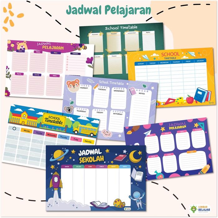 Jual New [Double Laminasi] - Poster Jadwal Pelajaran - Poster Jadwal ...