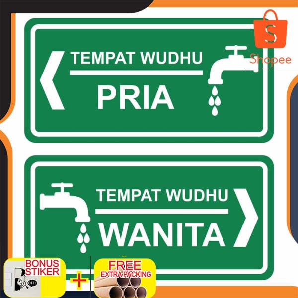 Jual Rambu Sign Plang Tempat Wudhu 40cm x 20cm Plat Alumunium Keren ...