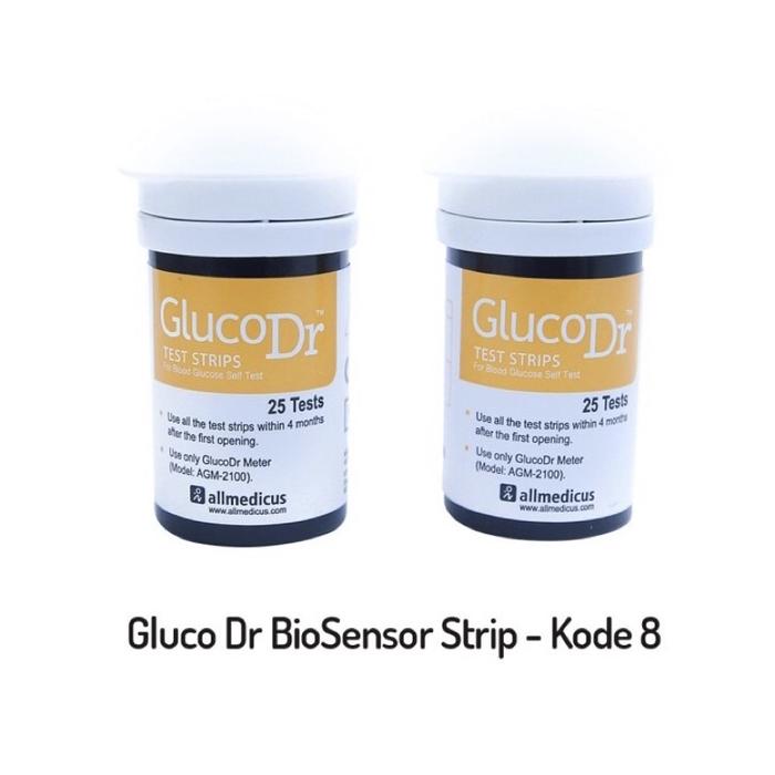 Jual Strip GlucoDr Bio Code 8 - Strip Gula Darah Gluco Dr Biosensor isi ...
