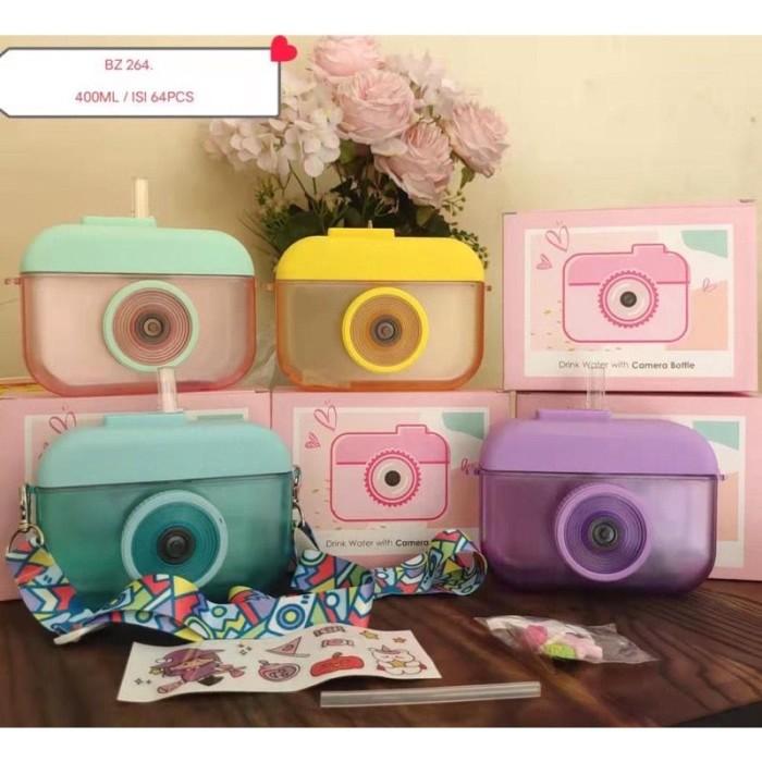 Jual botol minuman bentuk camera free sticker 2d & 3d 400ml bpa free bz ...