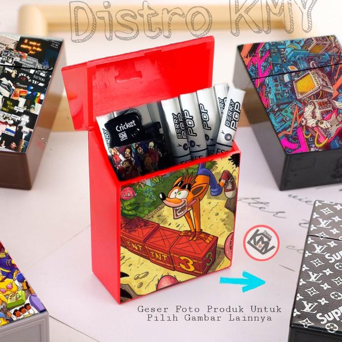 Jual KOTAK ROKOK MOTIF TEMPAT AKRILIK BOX SKULL WADAH CASE WARNA ...