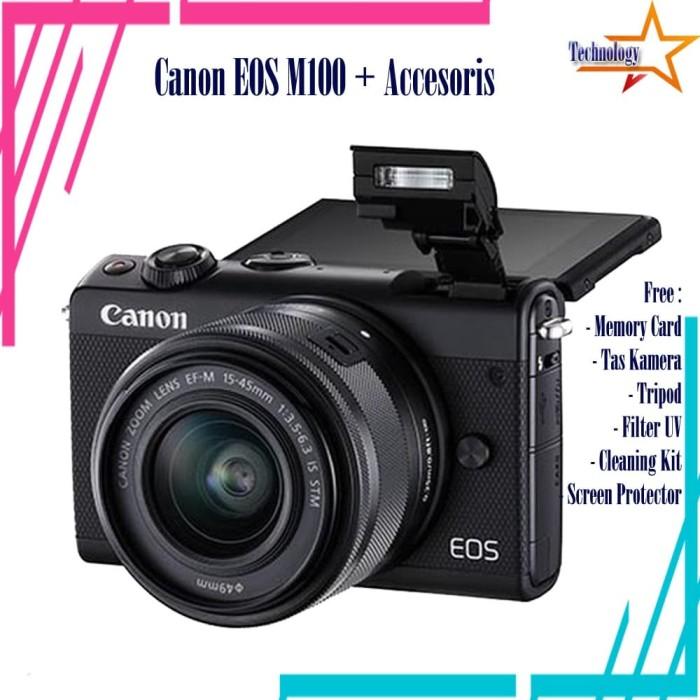 Jual Canon EOS M100 Mirrorless Digital Camera with 15-45mm Lens (Black ...
