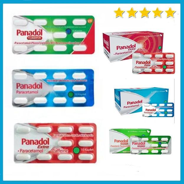 Jual Panadol Hijau Merah & Biru Untuk Panas Demam Pusing Panadol Flu ...