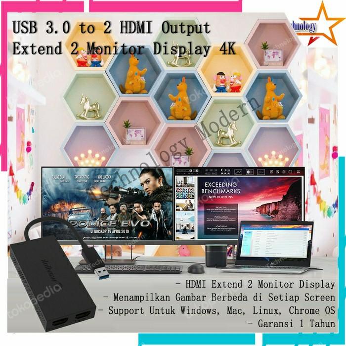 Jual HDMI Extend 2 Monitor Display (Tampil Beda-beda) by Silicon Motion ...