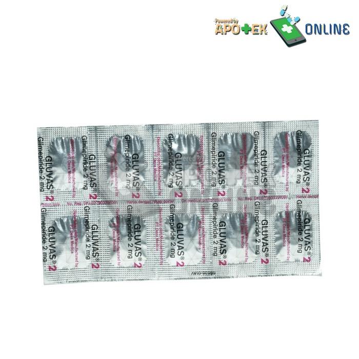 Jual GLUVAS 2MG 1 BLISTER ISI 10 TAB/ GLIMEPIRIDE/ DIABETES - Jakarta ...