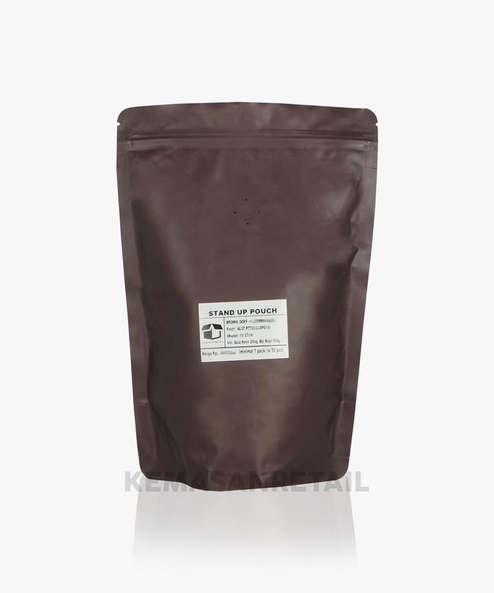Promo Kemasan Standing Pouch Aluminium Coklat Zipper 19x27 500g +Valve ...
