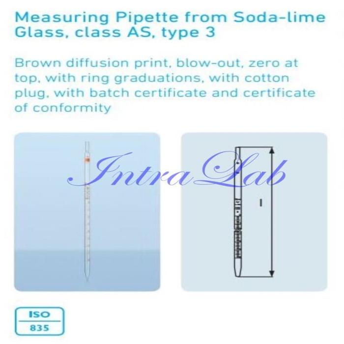 Jual Measuring Pipette Class AS, Pipet Ukur 2ml 243451709 Duran ...