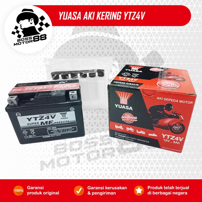 Jual AKI KERING YUASA YTZ4V - MOTOR REVO 110/VARIO 110/JUPITER Z/SATRIA ...