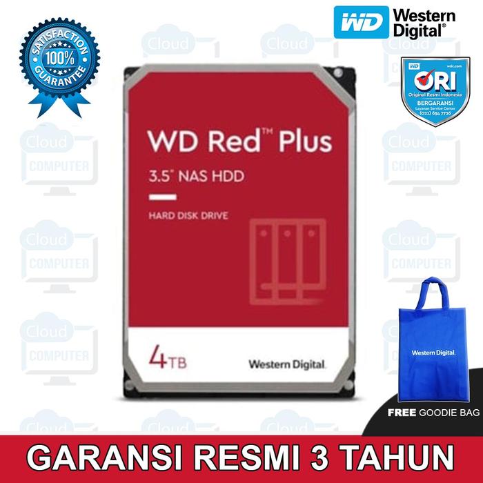 Jual WD Red Plus 4TB Hardisk NAS - 5400RPM, 256MB Cache - Jakarta Pusat ...