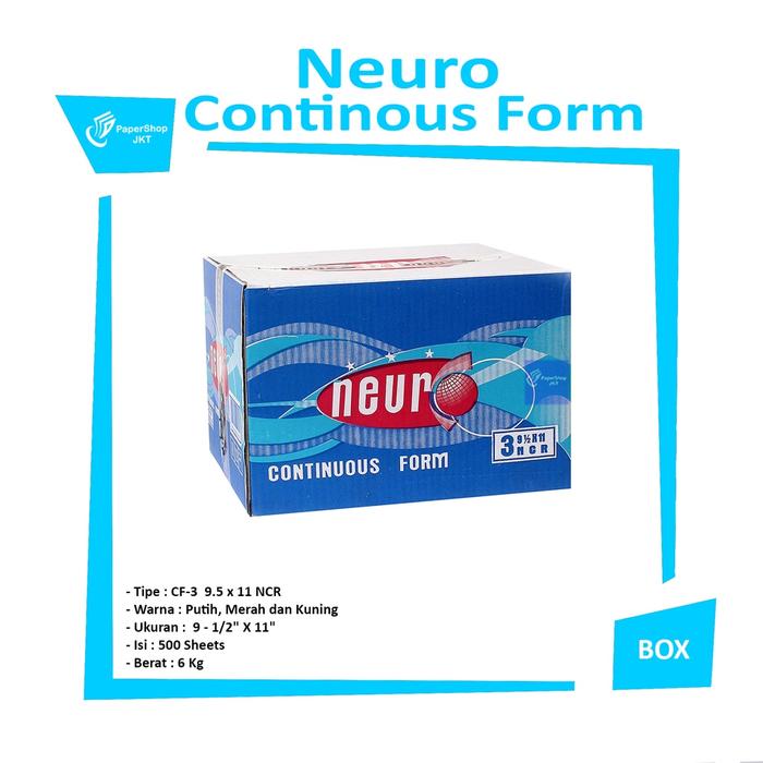Jual NEURO - continous form 3 ply 9 1/2 x 11( K3 ) ncr - Jakarta Pusat ...
