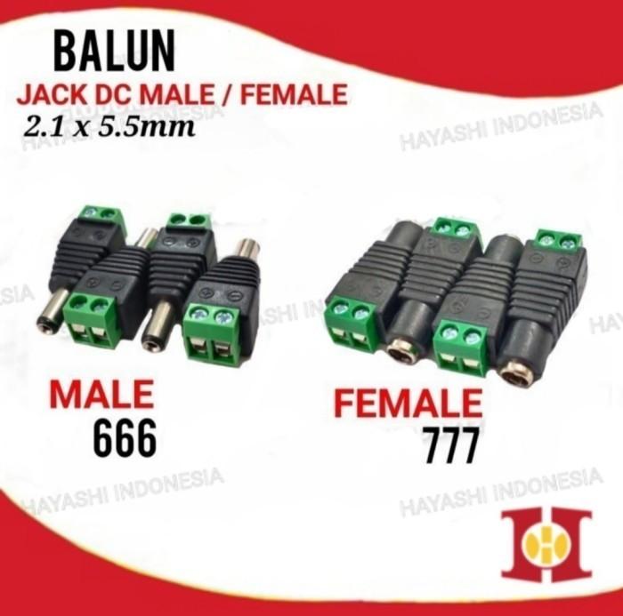 Jual Konektor Connector Jek Socket DC Power Kamera CCTV Male Female ...