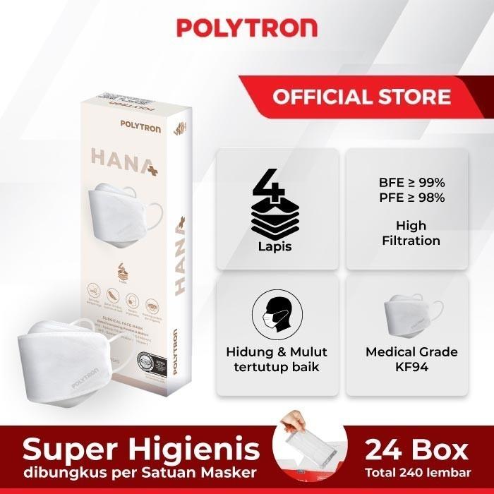 Jual Masker Medis Polytron HANA 4 ply - Putih - Jakarta Barat - GEMINI ...