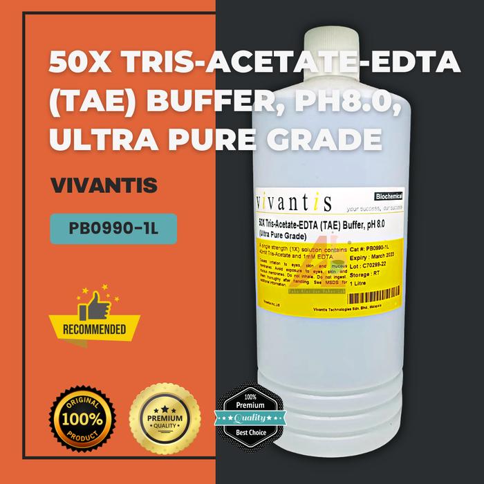 Jual 50X Tris-Acetate-EDTA (TAE) Buffer, pH8.0, Ultra Pure Grade, 1 Liter - Kab. Bogor - Toko ...