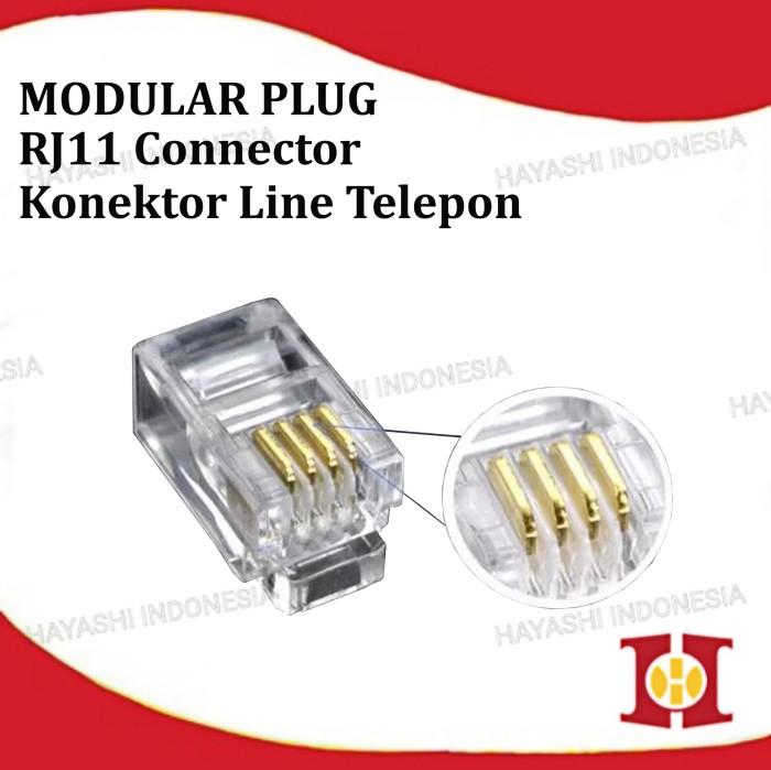 Jual Connector RJ11 Jack Telephone Line 4 Pin Konektor 6P4C Modular ...