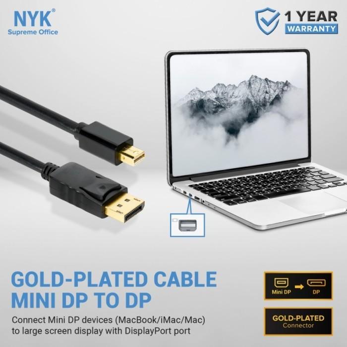 Jual Kabel Mini Display Port to Display Port NYK Cable Gold Plate 4K ...