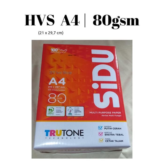 Jual Kertas Hvs A4 80 Gsm Sidu Ecer Kertas Print Fotocopy Kertas File ...