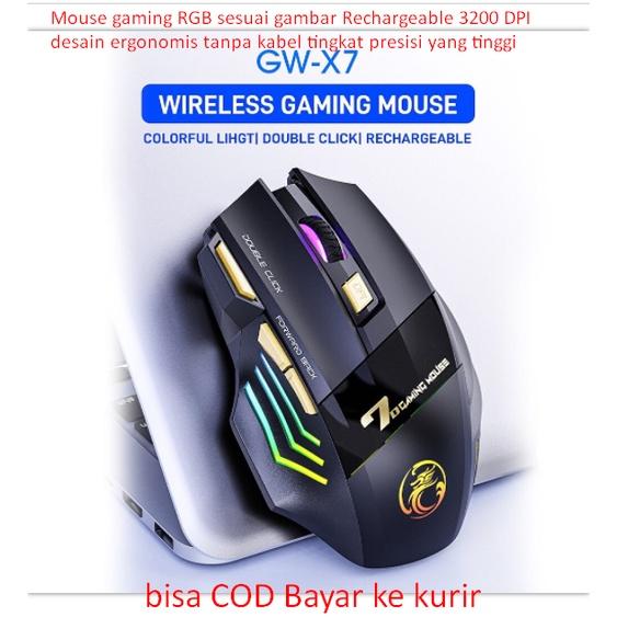 Jual Mouse Gaming Rgb Sesuai Gambar Rechargeable 3200 Dpi Desain ...