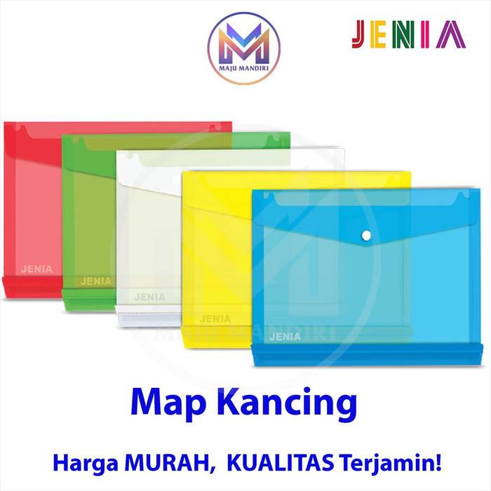 Jual Map Plastik Kancing - Tali Jenia Ukuran F4 Warna Transparan ...