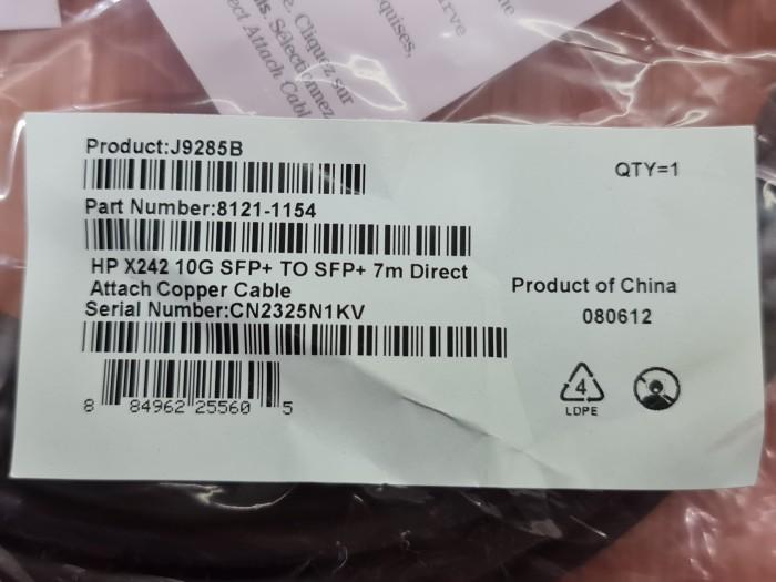 Jual NEW HPE 8121-1154 Networking BTO J9285B X242 10G SFP+ SFP+ 7m Cable - Jakarta Barat - ksp ...