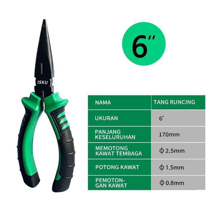 Jual ISKU Tang Kombinasi/Tang Kawat/Tang Kerucut/Tang Hidung 6/8 Inci ...