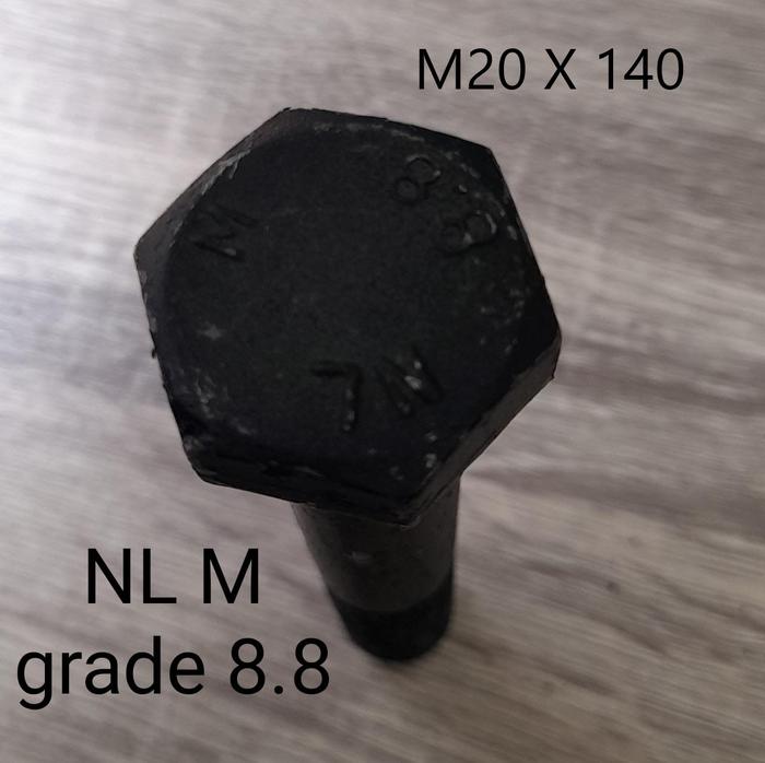 Jual Baut Baja 8.8 Ukuran M20 x 140 Hexagonal Baja Hitam NL M 8.8 ...