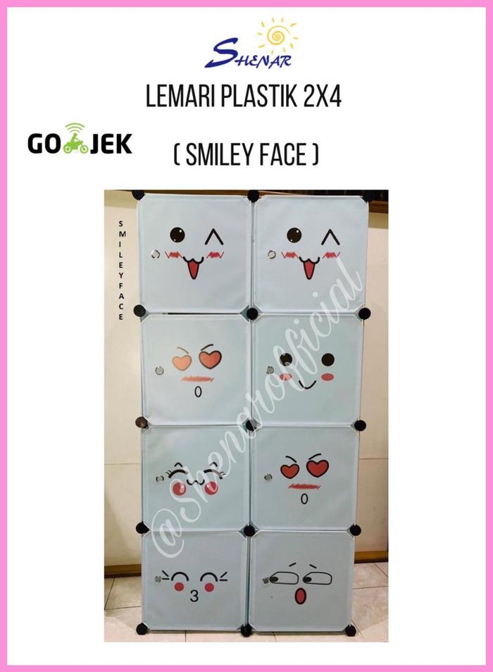 Jual LEMARI PLASTIK BAJU BONGKAR PASANG 2x4 SMILEY FACE 75 x 47 x 147 ...