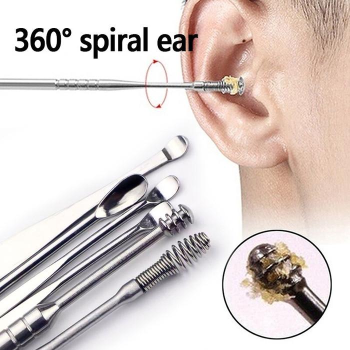 Jual Korek Kuping Besi Pembersih Telinga Spiral Stainless Steel Set 6 ...