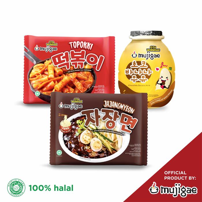 Promo BUNDLE - Mujigae Topokki, Jajangmyeon dan Banana Milk Chocolate ...