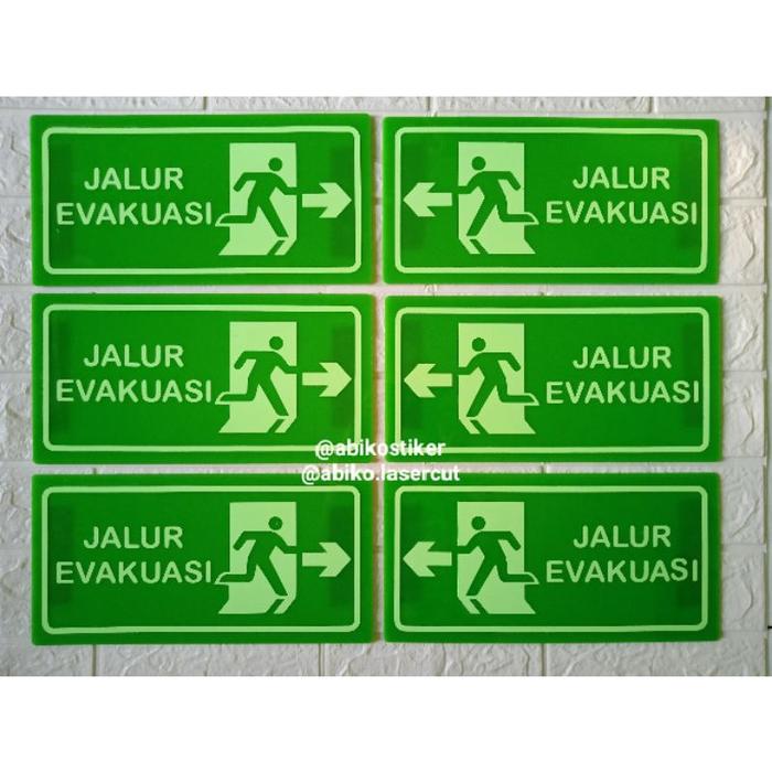 Jual PAPAN TANDA AKRILIK JALUR EVAKUASI GLOW IN THE DARK PERLENGKAPAN ...
