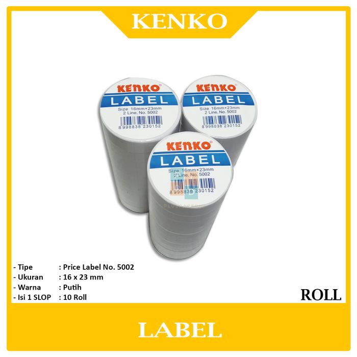 Jual Kenko Label Harga 2 Line No.5002 Price Label Isi 1 Roll - Jakarta ...