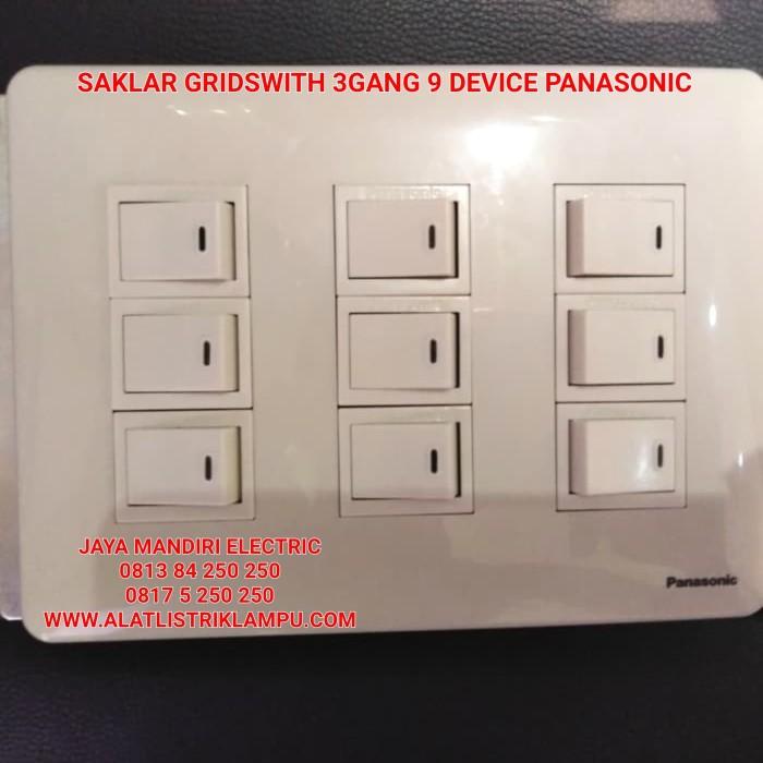Jual SAKLAR GRID SWITCH 3 GANG 9 DEVICES PANASONIC DENGAN INBOW BESI J ...