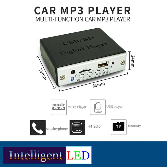 Jual Bluetooth Mp3 Music Player Box Usb Tft Fm Radio Stereo 12v D079bt ...