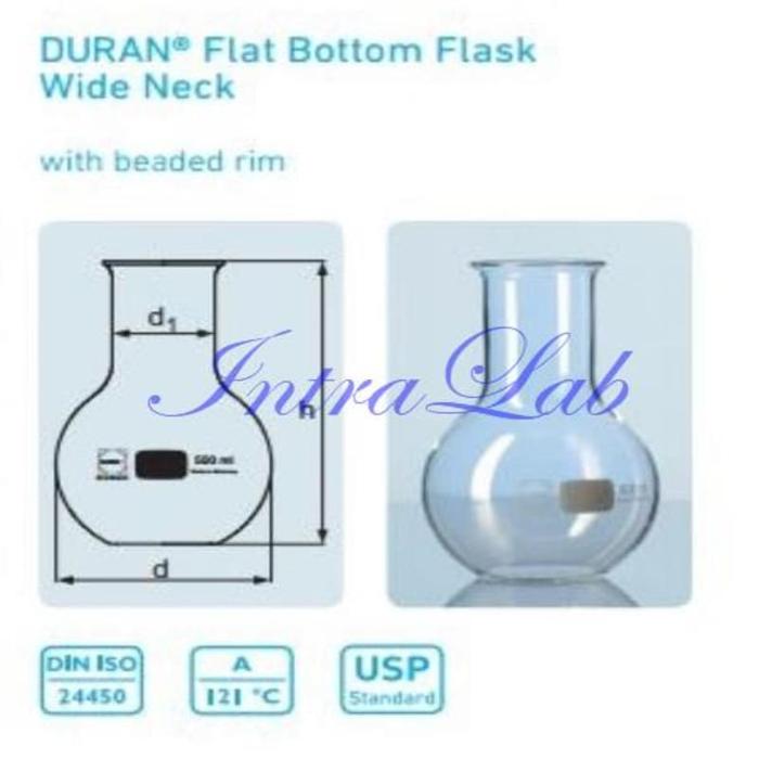 Jual Boiling Flask Flat Bottom, WN 2000mL 217316402 Duran IntraLab ...