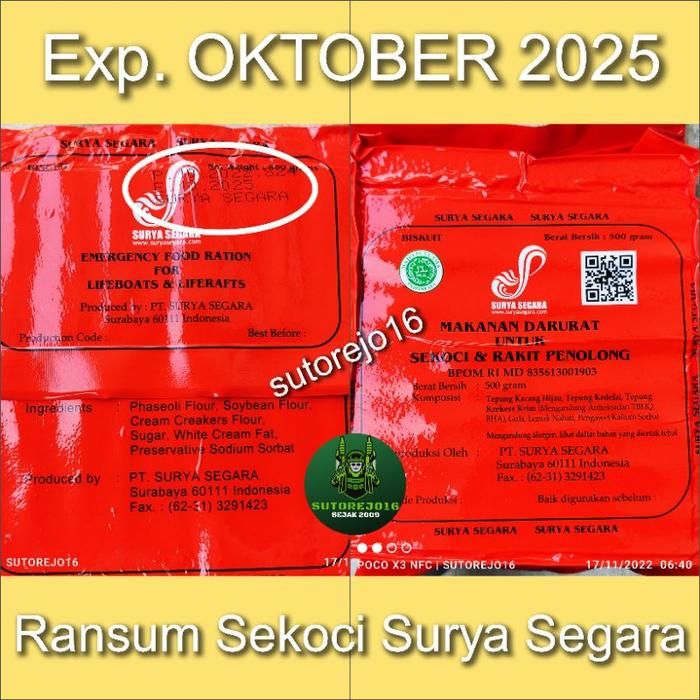 Jual Ransum Makanan Darurat Sekoci Kapal Mre Mirip Ransum Tni Enertab ...