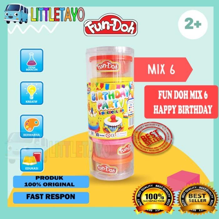 Promo MAINAN LILIN FUNDOH FUN DOH PLAY DOH BIRTHDAY PARTY 6 Mix Colors ...