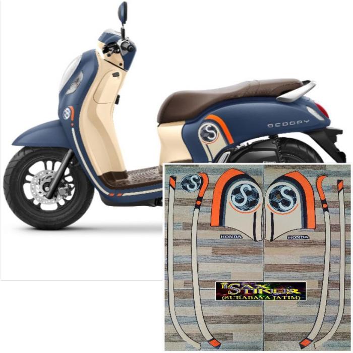 Jual striping original Honda Scoopy fashion tahun 2020 2021 - Cream ...