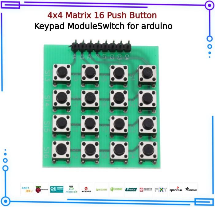 Jual 4x4 Matrix 16 Keypad Keyboard Module 16 Push Button MCU Switch ...