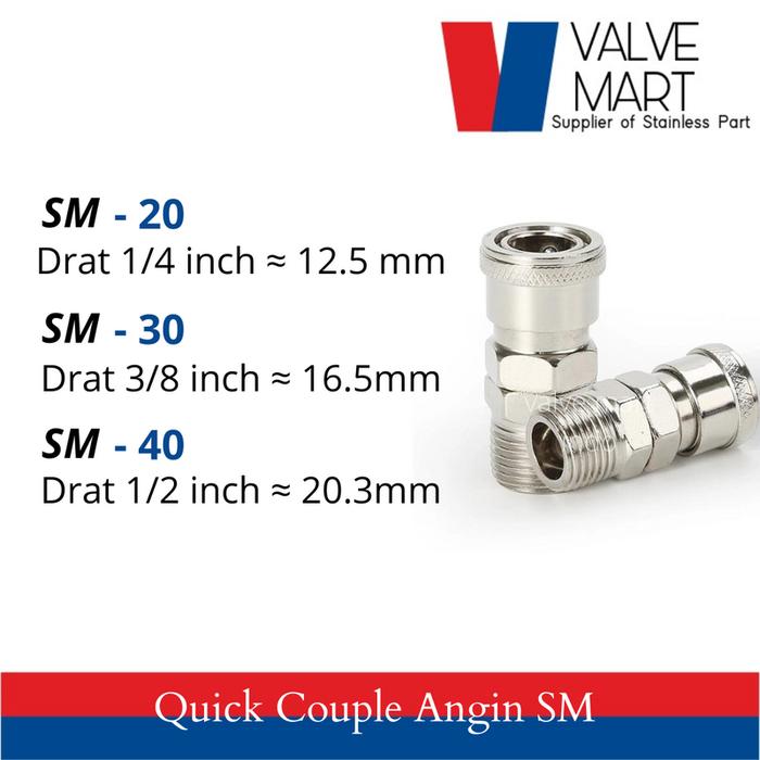 Jual quick coupler angin type sm40 drat 1/2" - Jakarta Barat - Valve ...