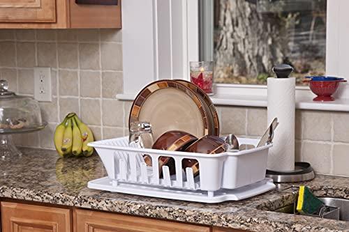 Jual Sterilite 2-piece Large Sink Set Dish Rack Drainer, White Di ...