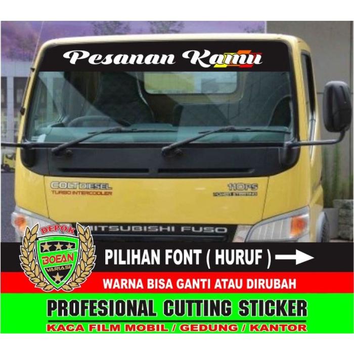Jual cutting sticker kaca depan mobil pick up losbak truck universal ...