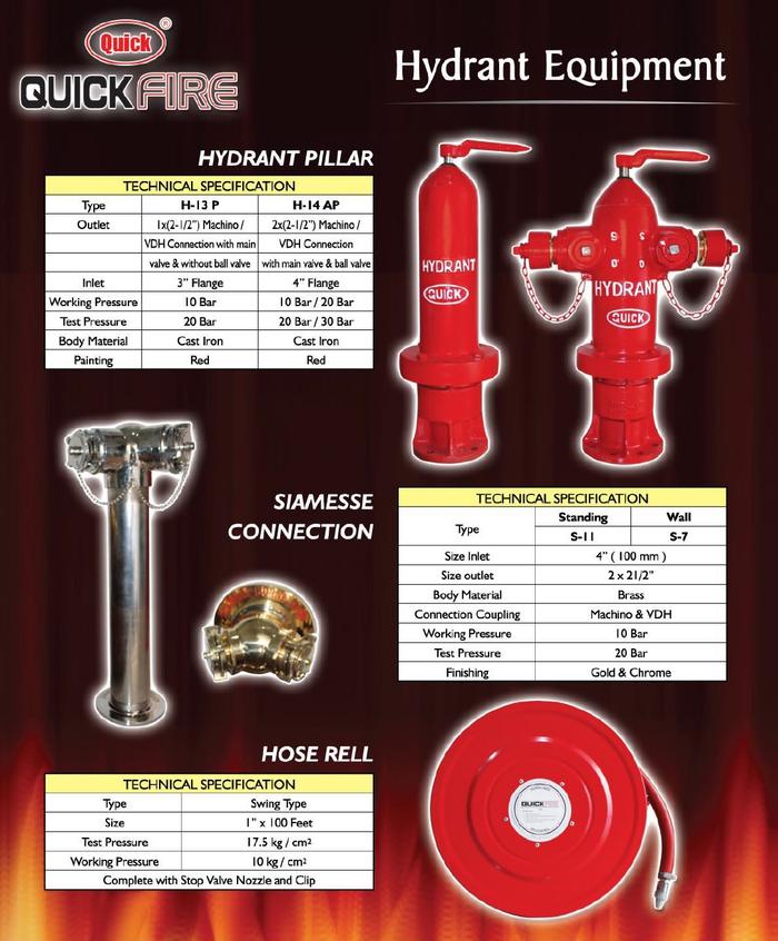 Jual Hydrant Pillar Siamese Connection Hose Reel Outdoor Merk QUICKFIRE ...