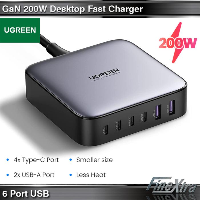 Jual UGREEN 200W Charger 6 Ports Power Delivery Fast Charging Type C ...