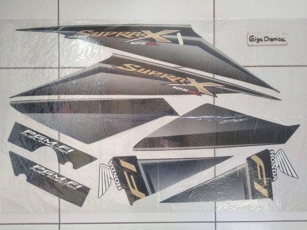 Jual Striping Sticker Lis Honda Supra x 125 FI 2008 2009 Hitam Original ...