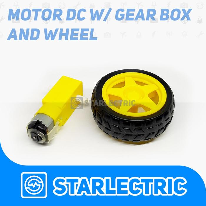 Jual Motor DC Gearbox Kuning Dan Roda Smart Car Robot Wheel - Jakarta ...
