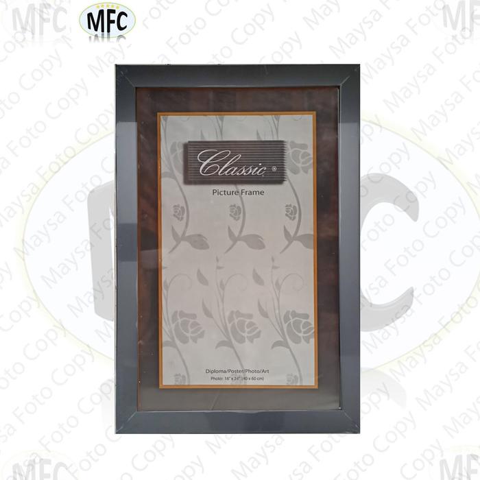 Jual Bingkai Foto A2 38x60 cm full Minimalis 3 cm Hitam Putih coklat ...