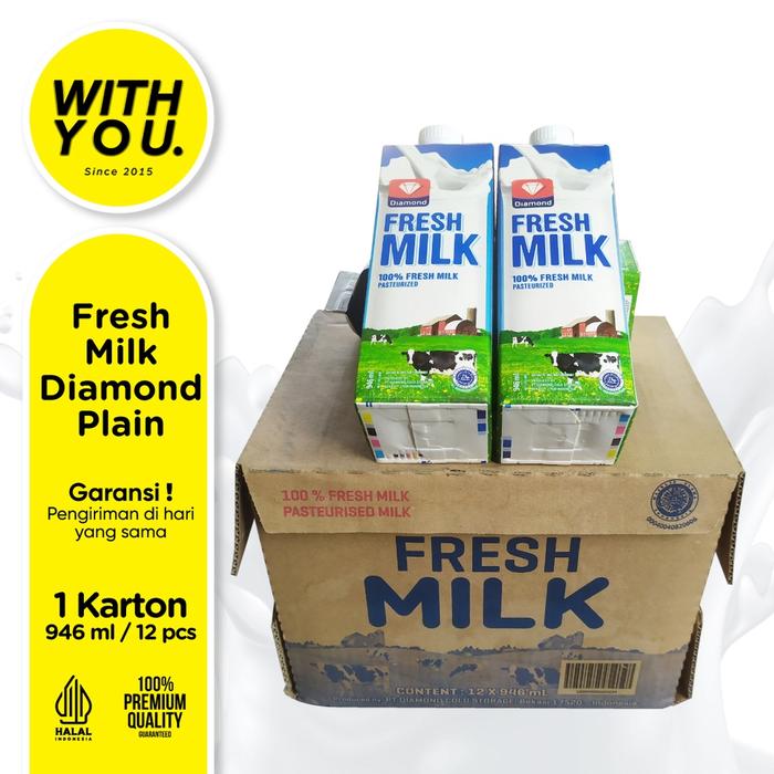 Jual FRESH MILK DIAMOND 946ml 1 KARTON @12 pcs | DIAMOND FRESH MILK ...